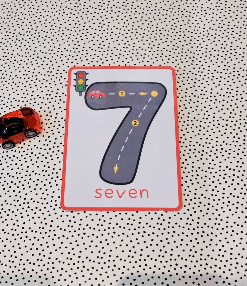 Number Tracing Flash Cards Instant Download, Car Road Tracing, Pen ...