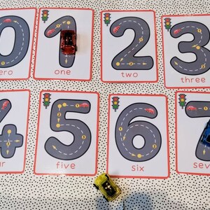 Number Tracing Flash Cards Instant Download, Car Road Tracing, Pen ...