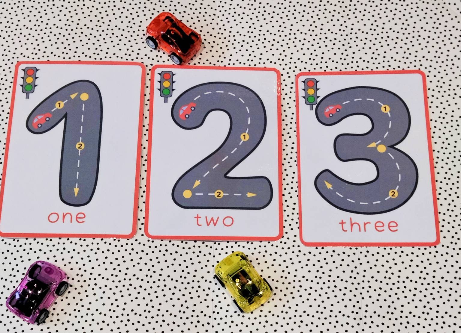Number Tracing Flash Cards Instant Download, Car Road Tracing, Pen ...