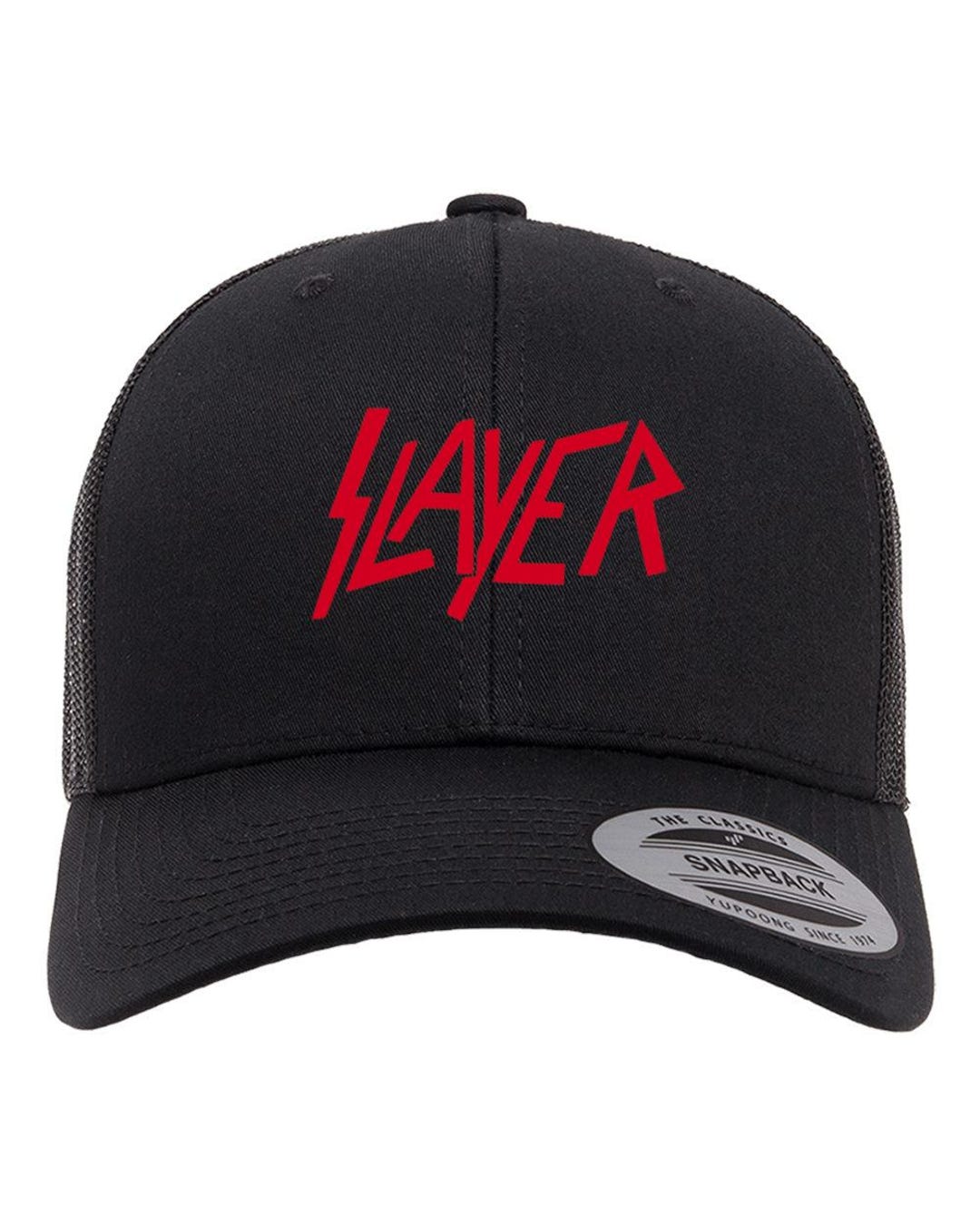 Slayer Thrash Metal Heat Heat Pressed Black on Black Curved Bill Hat ...
