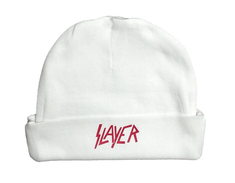 Slayer Speed Thrash Metal Rock & Roll White Hat Baby Beanie Cap | 1 ...