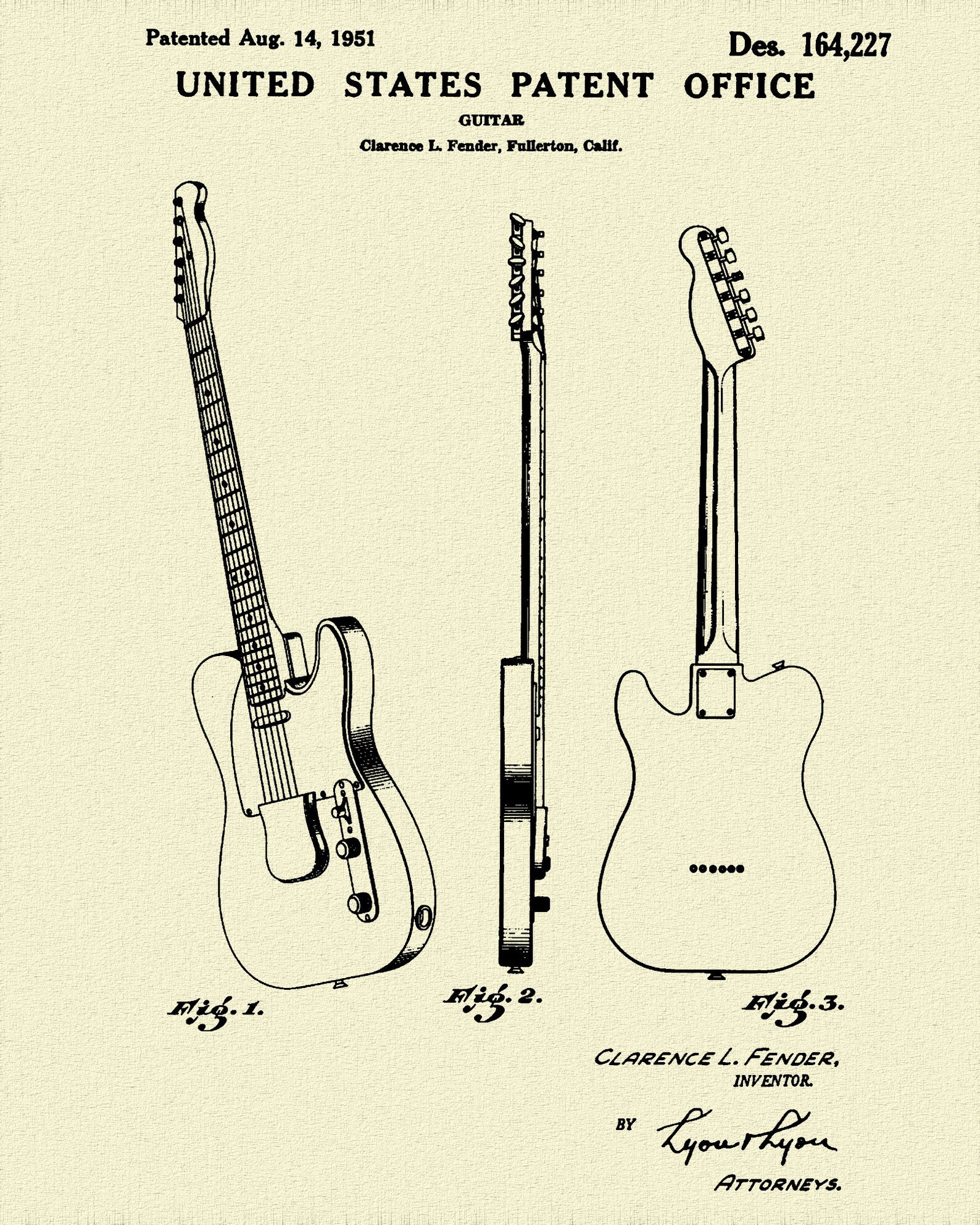 Fender Telecaster Guitar Patent Print Dye Sublimation & Heat Infused ...