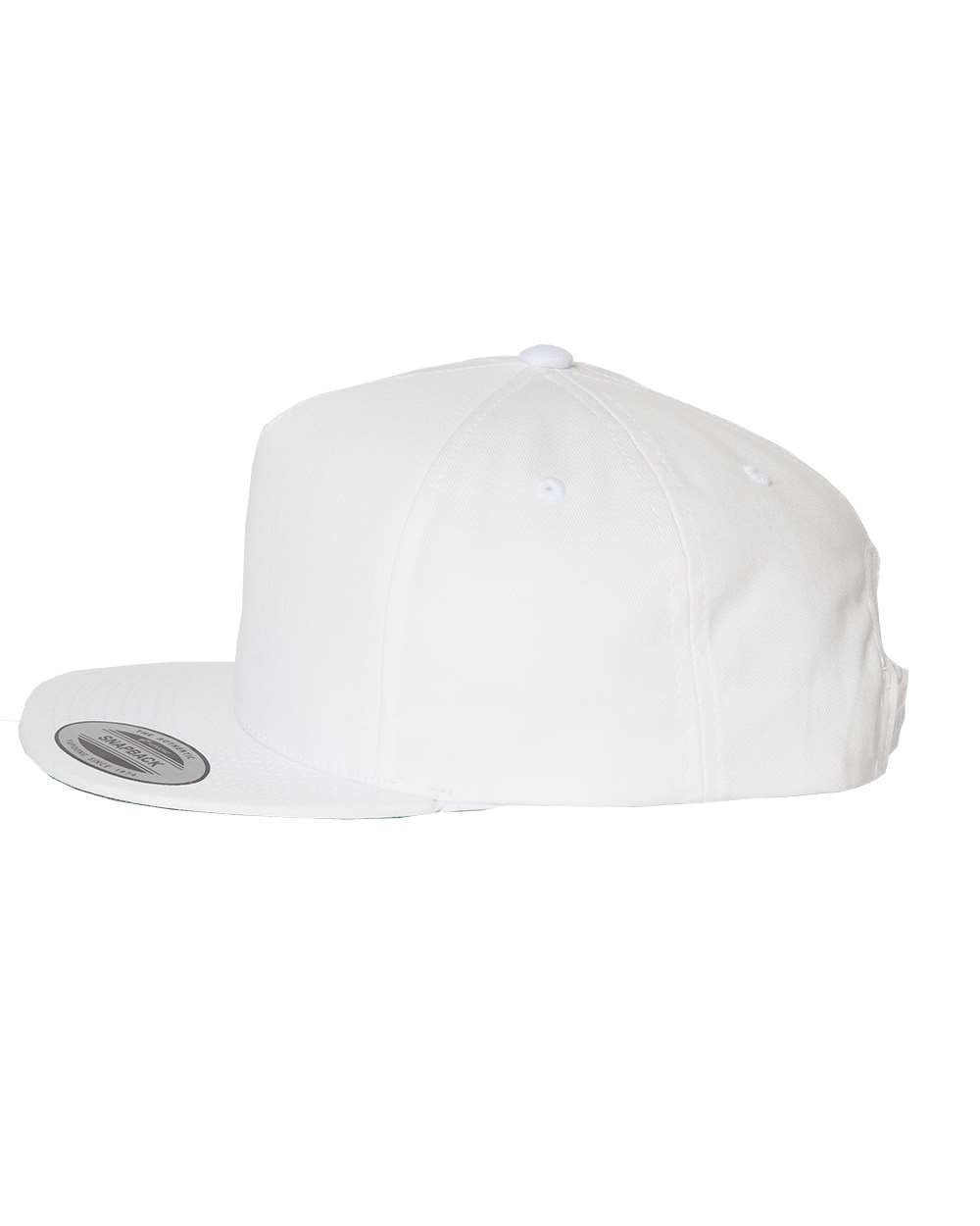 Middle Finger Original Heat Pressed Flat Bill Hat Adult White Twill ...