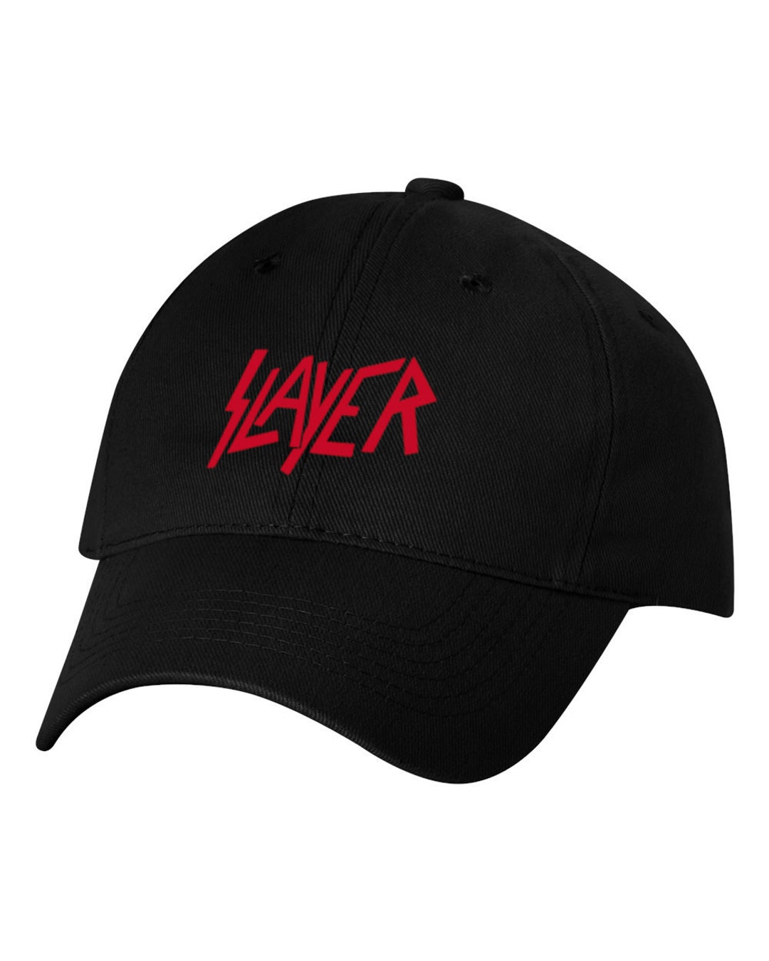 Slayer Thrash Metal Heat Pressed Hat - Adult Black Twill Adjustable Cap ...