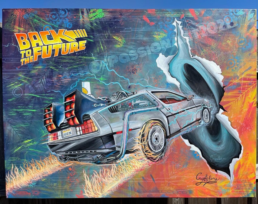 A Rip in Time Back to the Future Original Painting by Crystaline Rojas ...