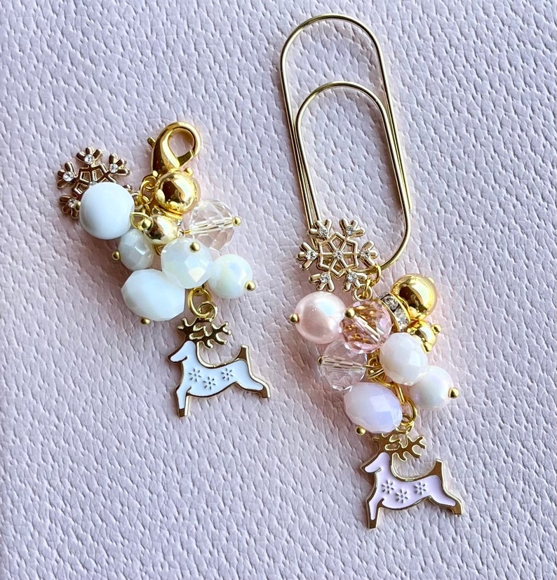 Sugarplum Reindeer Plannner Charm, Paperclip, Keychain, Bookmark - Etsy