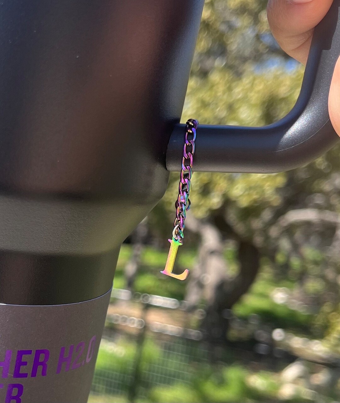 Initial Black Chroma Midnight Glitz Charm for Stanley Tumbler Chroma ...