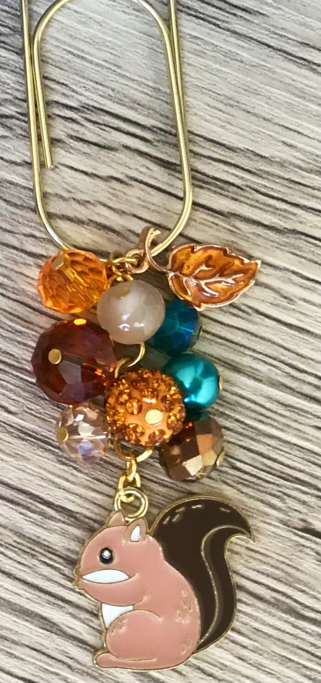 Beaded Autumn Squirrel Planner Charm Bookmark Paperclip Key - Etsy