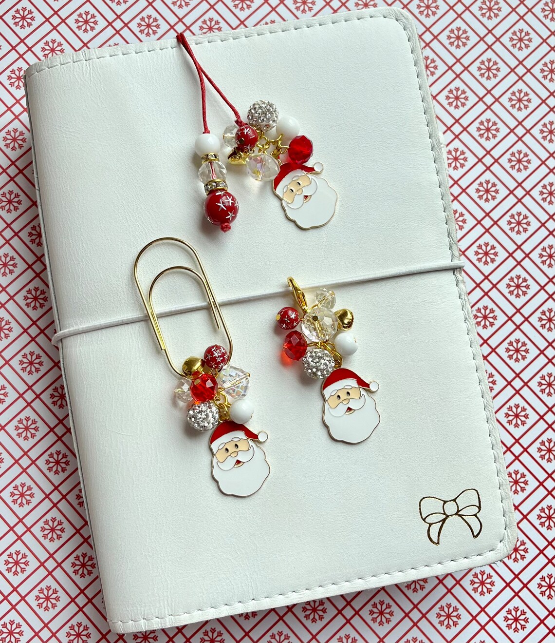 Santa Claus Planner Charm Paperclip Phone Charm Keychain - Etsy