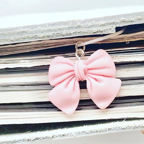 Pink Bow Planner Charm Paperclip Bookmark - Etsy