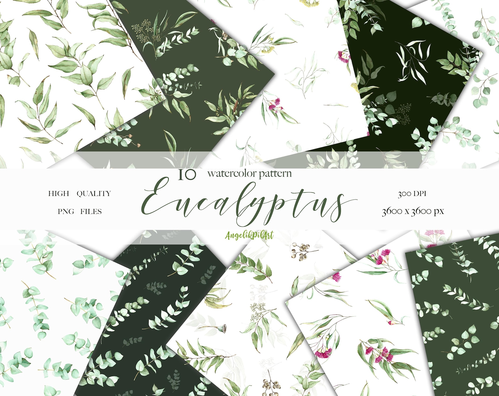 Seamless Patterns Watercolor Eucalyptus,textile Fabric, Scrapbook ...