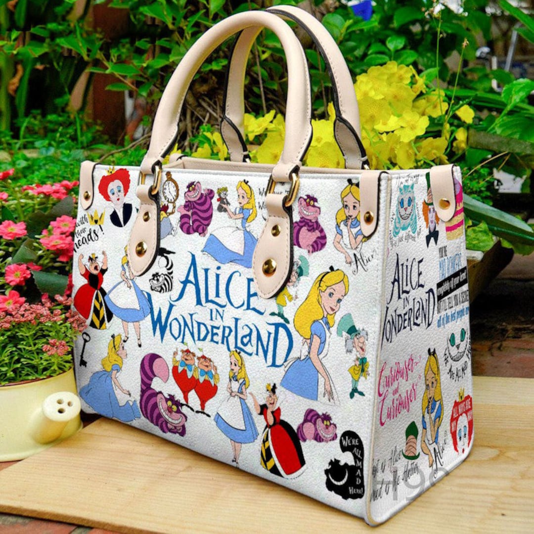 Alice in Wonderland Leather Handbag Cute Alice With Friends - Etsy
