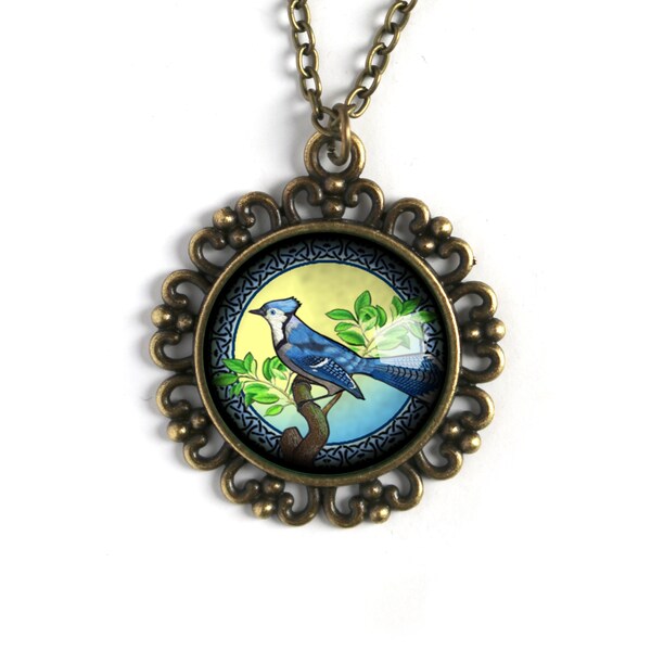 Blue Jay Necklace - Etsy
