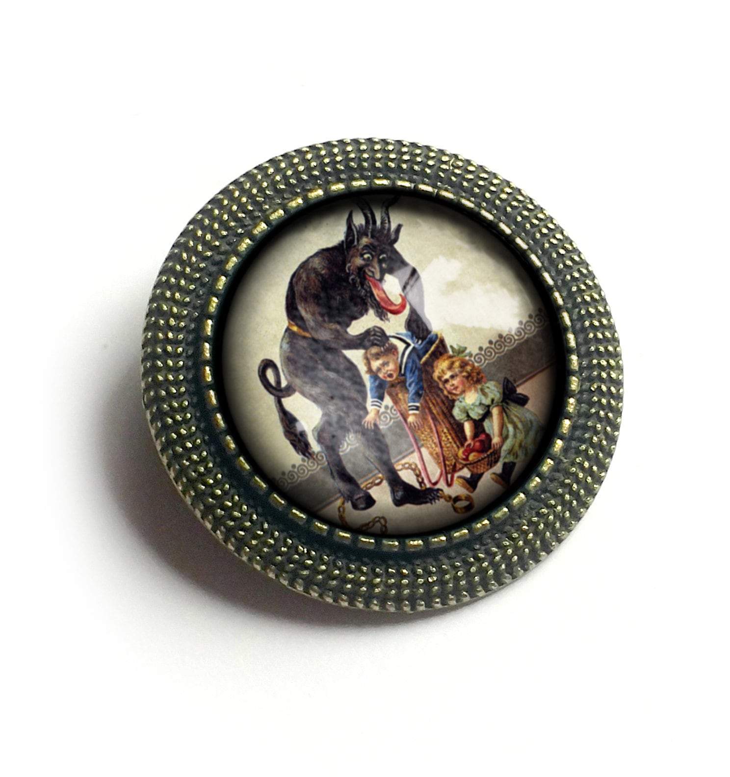 Krampus the Christmas Demon Vintage Inspired Pin Brooch With - Etsy