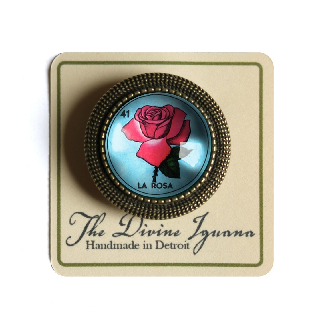 La Rosa Rose Loteria Themed Vintage Inspired Pin Brooch | Etsy