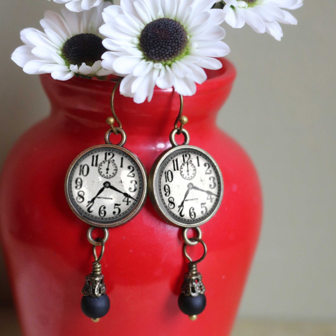 Edwardian Clock Victorian Vintage Inspired Drop / Dangle Earrings - Etsy