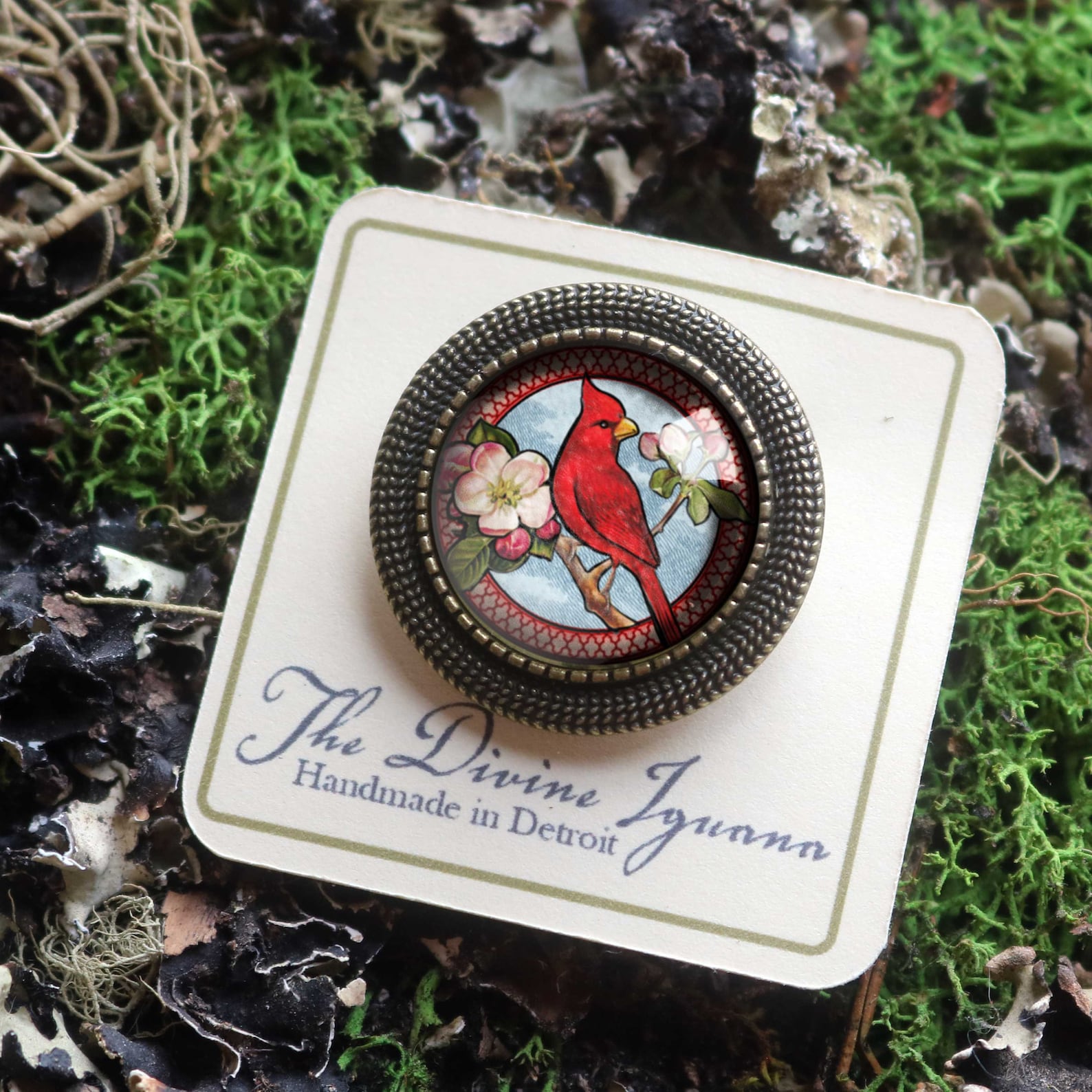 Victorian Cardinal Bird Vintage Inspired Pin Brooch - Etsy