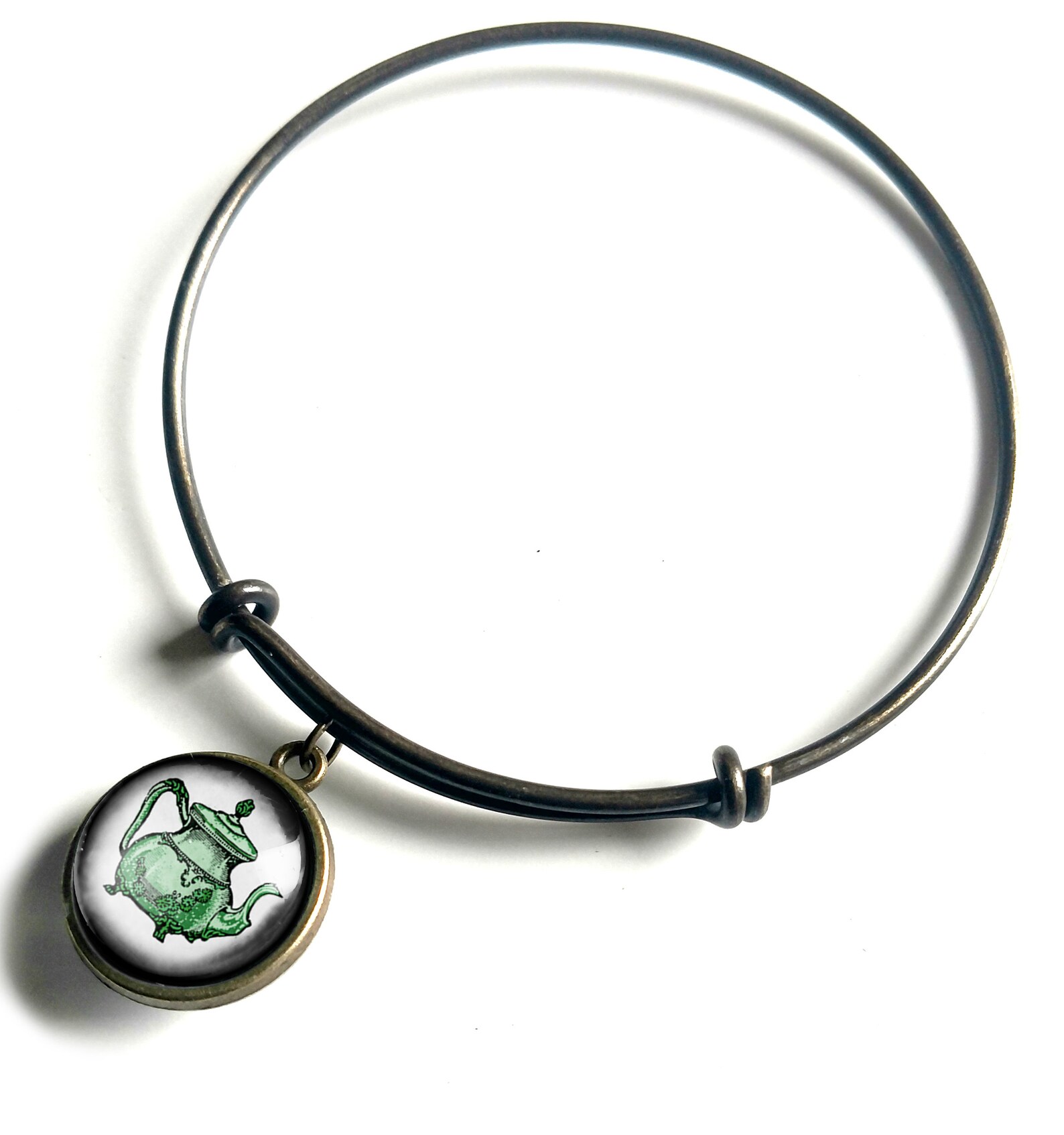 Sweet Tea Green and Yellow Teapot and Teacups Adjustable Charm - Etsy