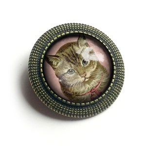 Victorian Tabby Cat Vintage Inspired Pin Brooch - Etsy