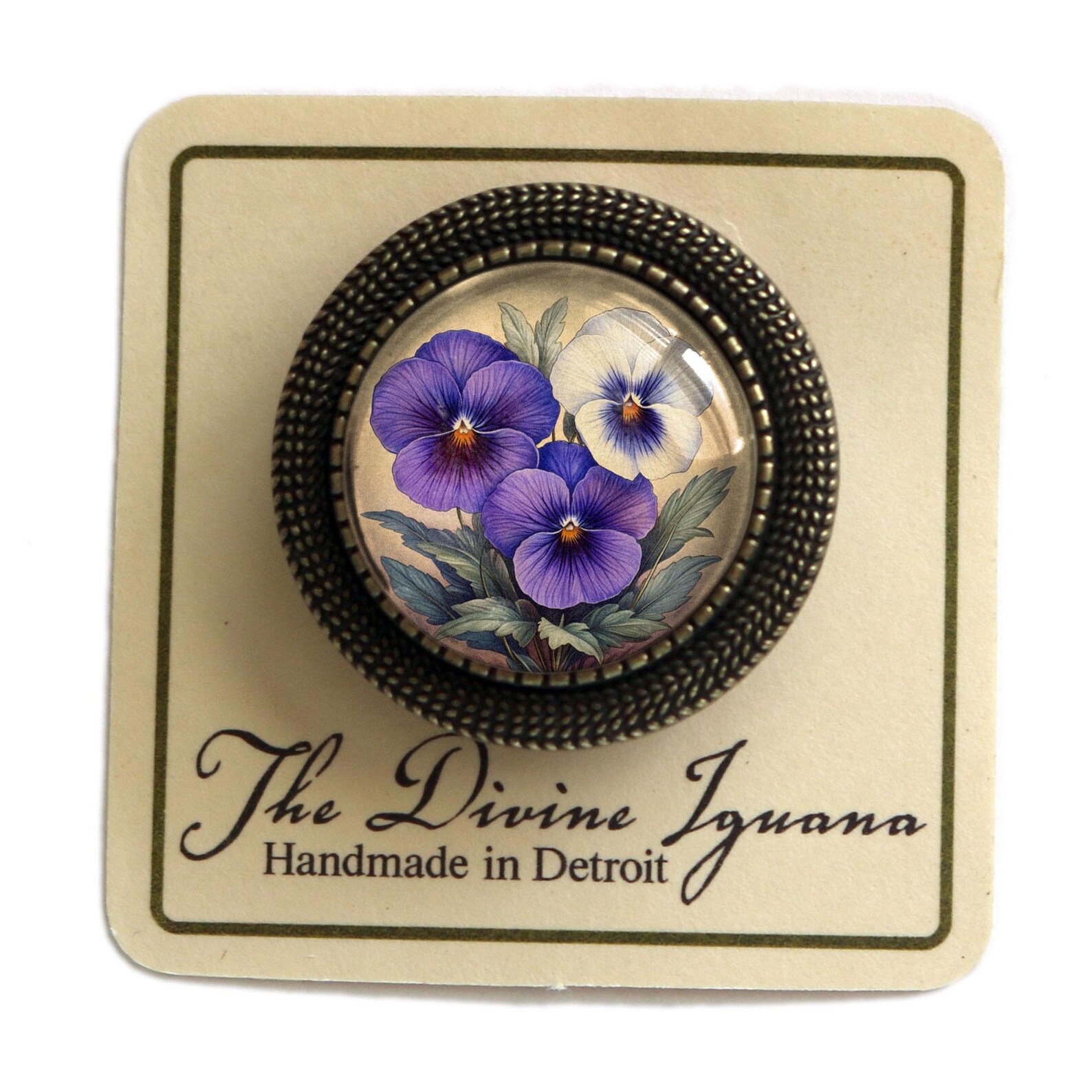 Purple Pansy Flower Vintage Inspired Pin Brooch - Etsy
