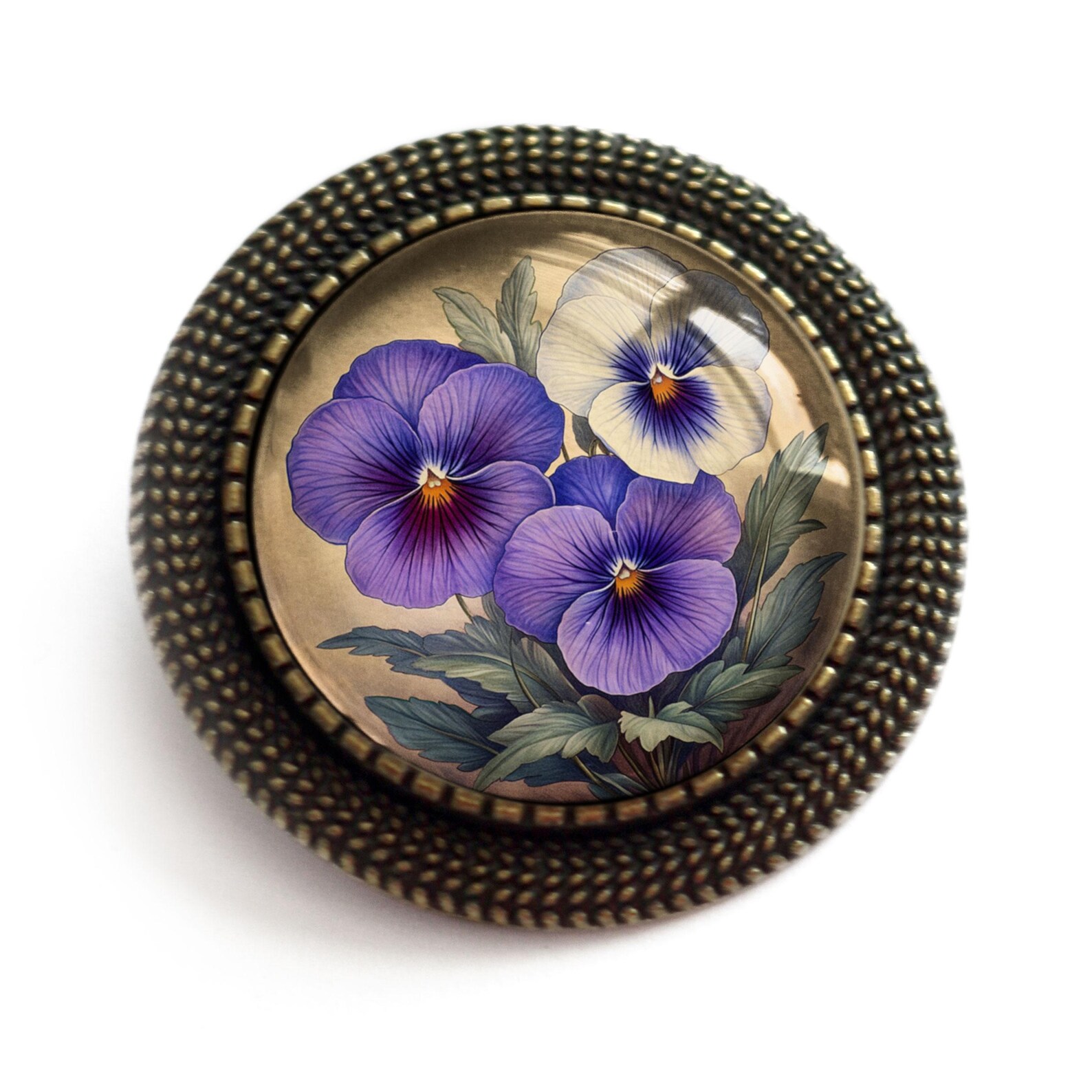 Purple Pansy Flower Vintage Inspired Pin Brooch - Etsy