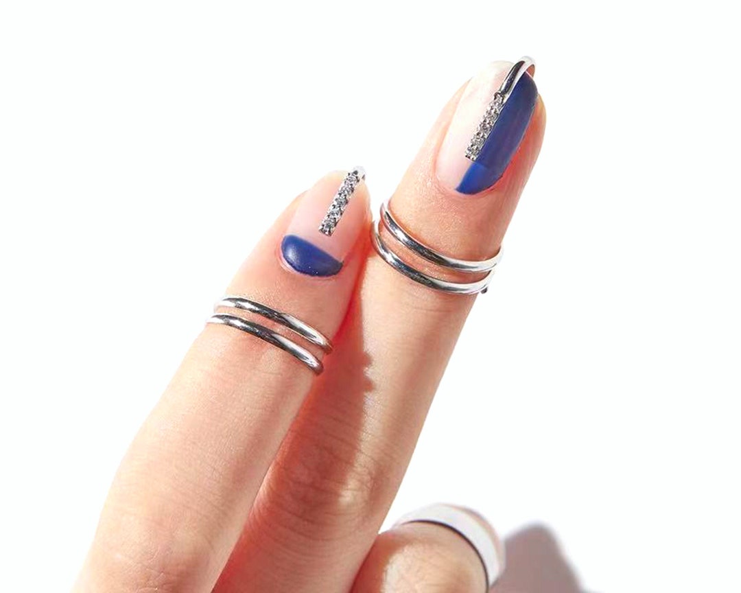 Fingertip Ring Finger Nail Art Trendy Nail Open Adjustable Rhinestone ...