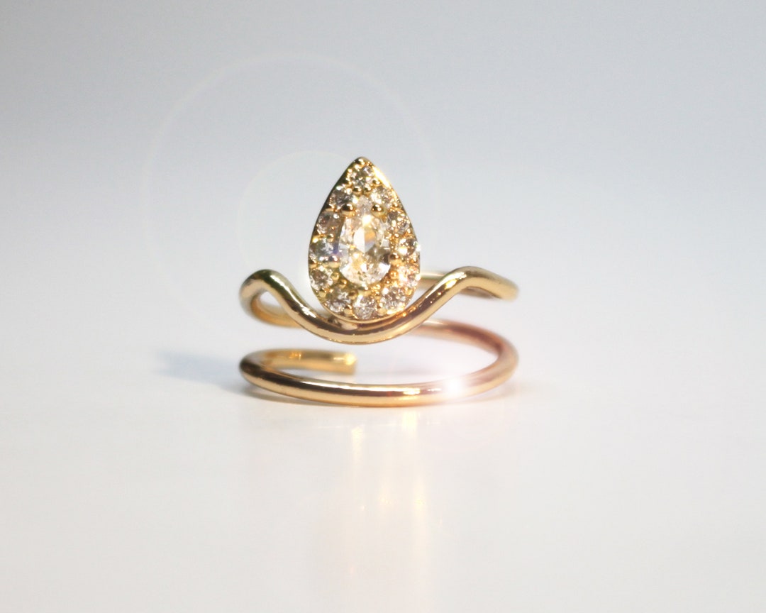 Fingertip Ring Finger Nail Art Rhinestones Trendy Nail Open Adjustable ...