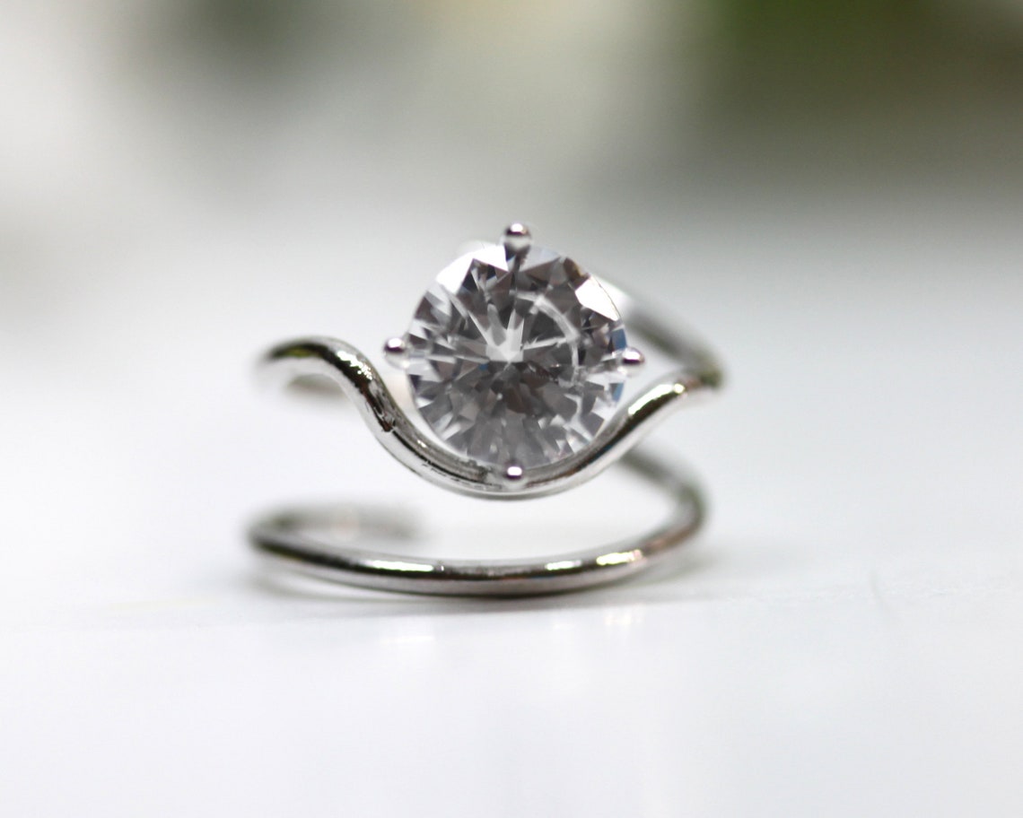 Fingertip ring finger nail art Clear Crystal Trendy Nail Open | Etsy