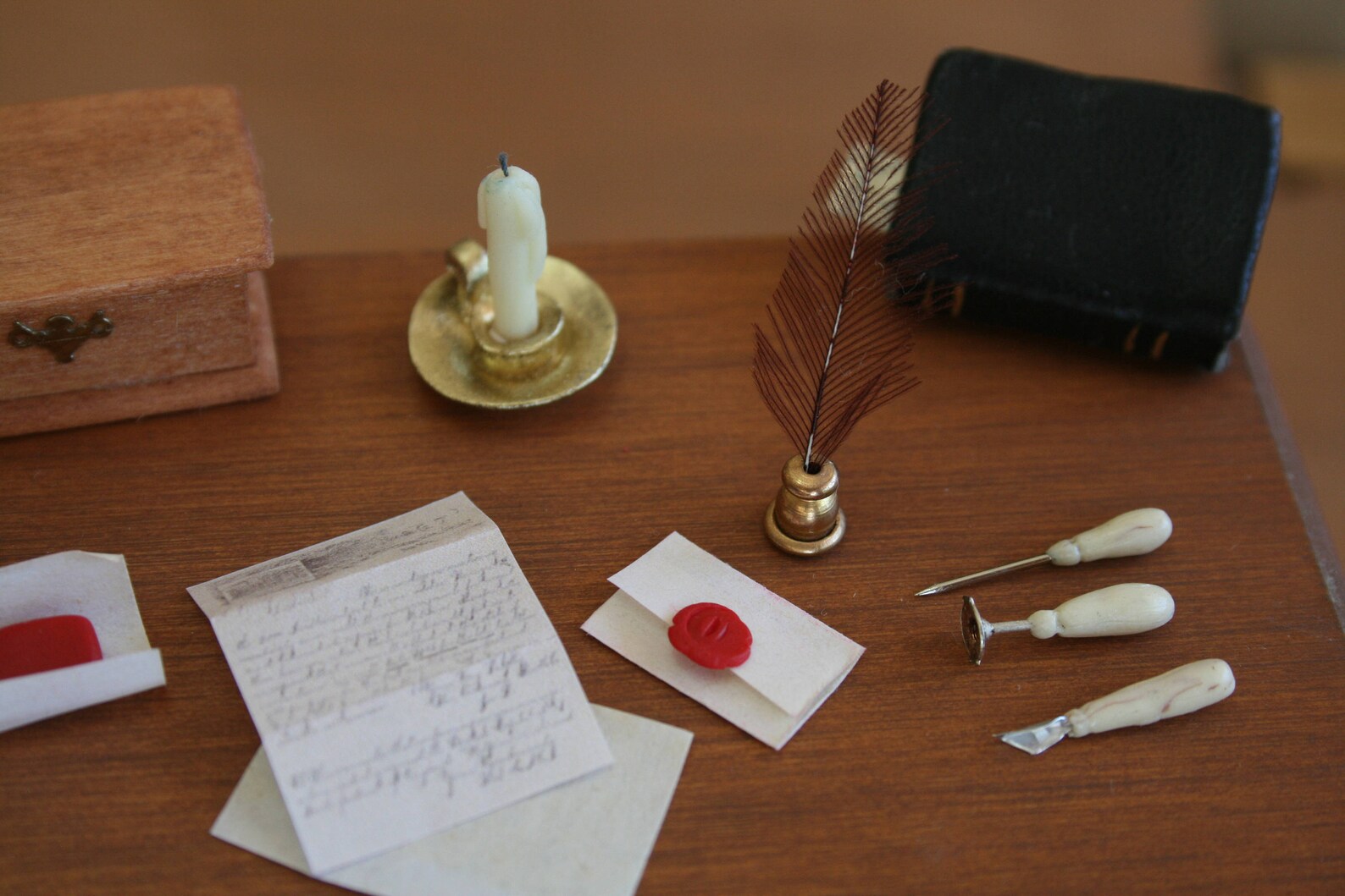 Miniature Writing Tool Set for the Regency Dollhouse, Includes ...