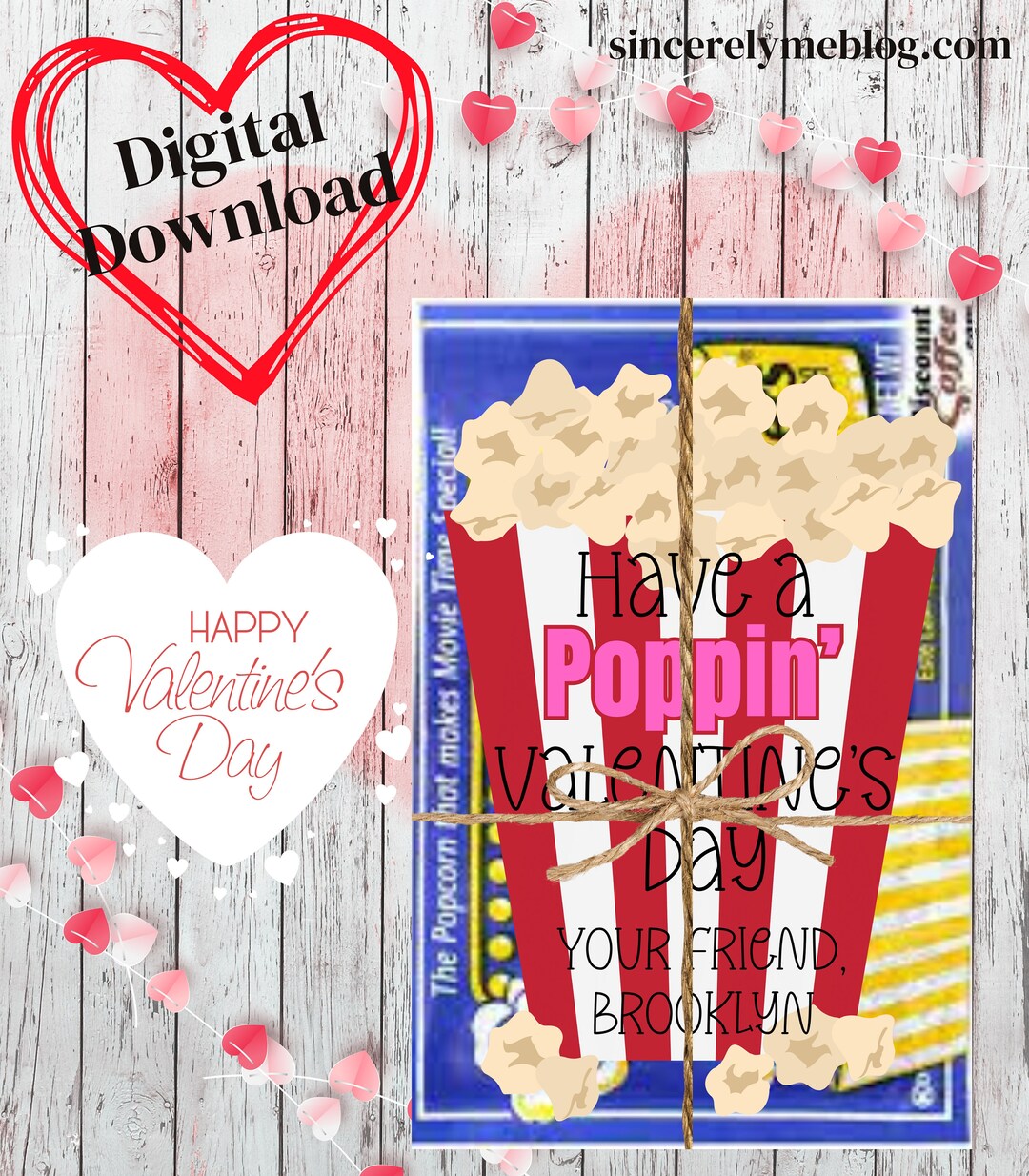 Editable Have A Poppin' Valentine's Day Card - Etsy UK