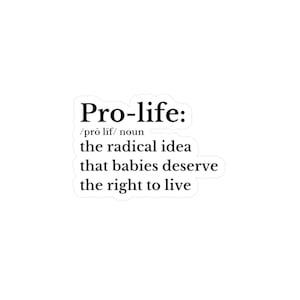 Pro-life Definition | Pro-life Sticker | Anti-abortion | Stickers ...
