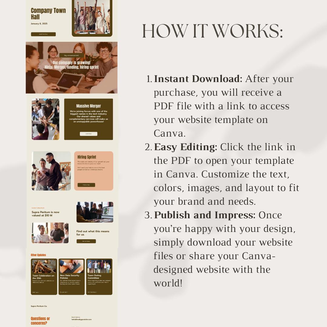Professional Canva Website Template Editable and Customizable - Etsy