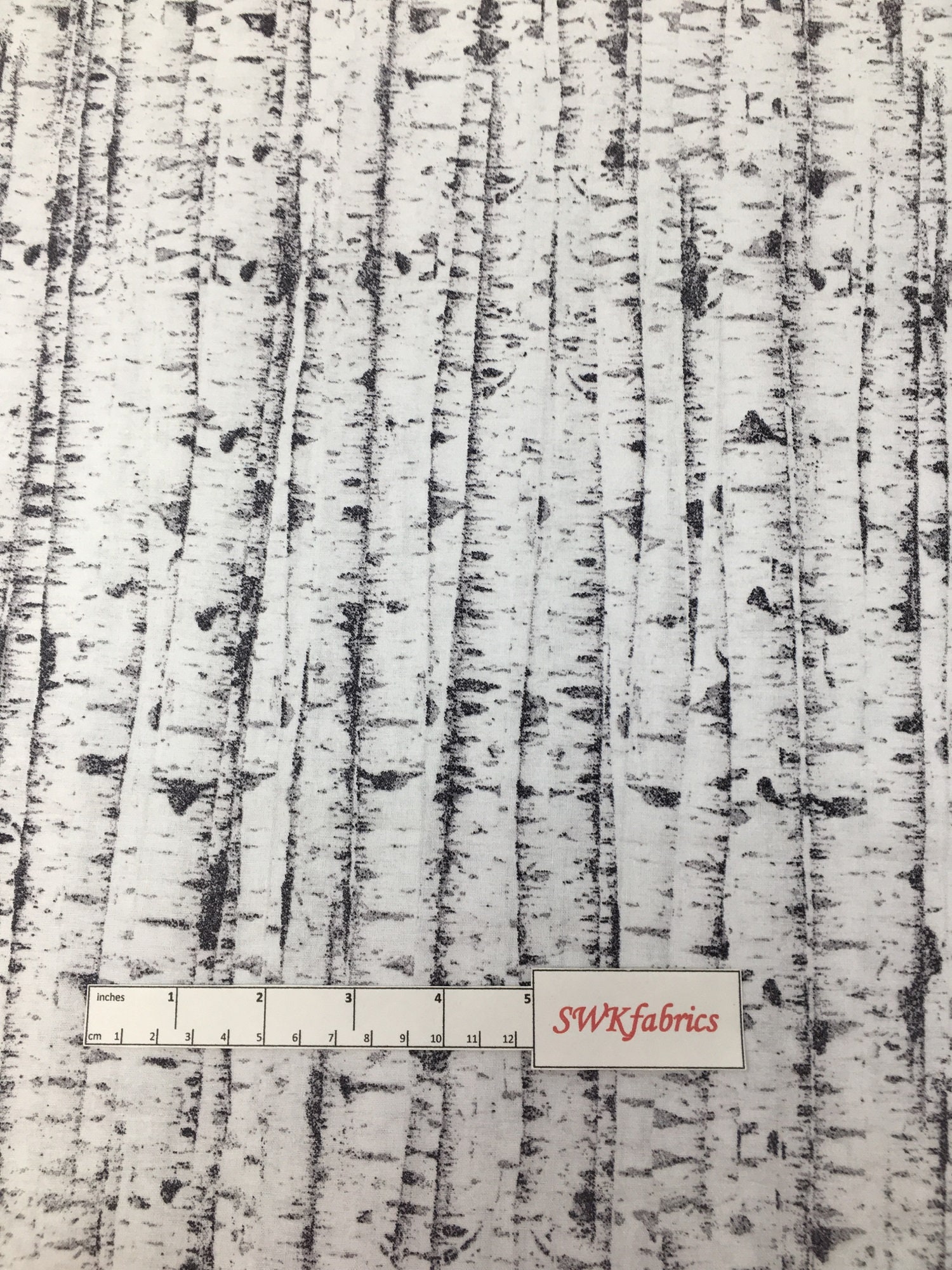 Birch Tree Fabric Wood Print Fabric Fabric by the Yard Fat | Etsy