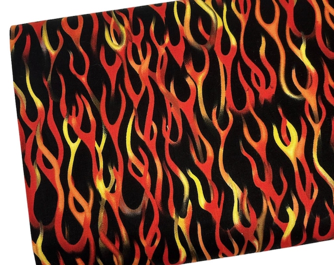 Flames Fabric, Fire Print, Fabric by the Yard, Fat Quarter, Quilting ...