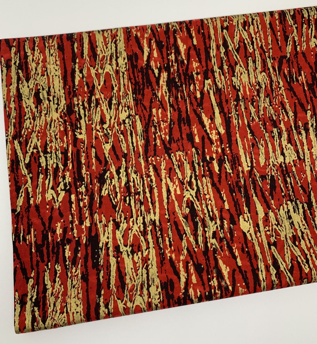 Red and Gold Abstract Fabric by Lonni Rossi for Andover Fabrics ...