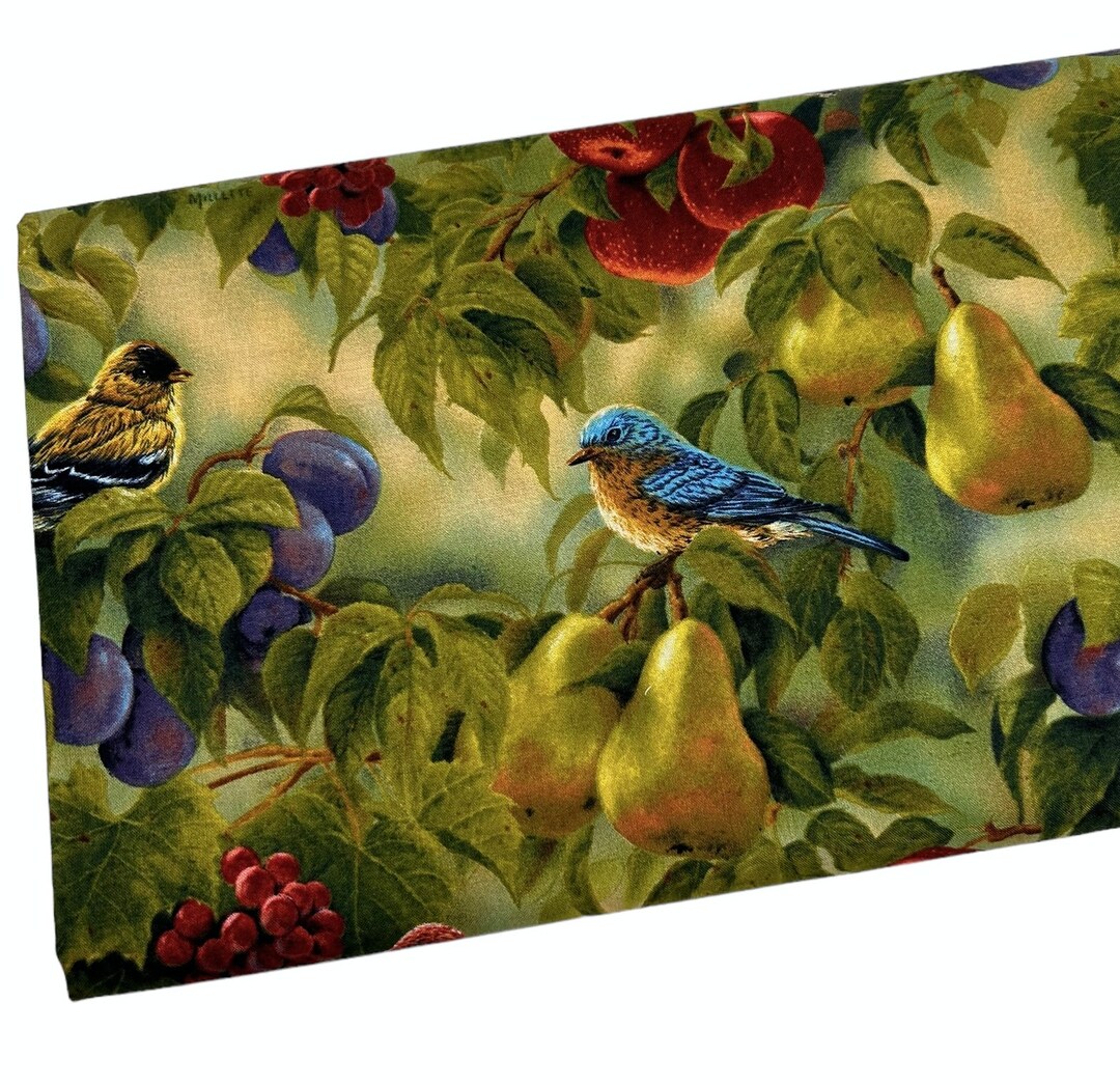 End of the Bolt 23 by 44 Birds and Fruit Fabric, Bird Sanctuary by ...