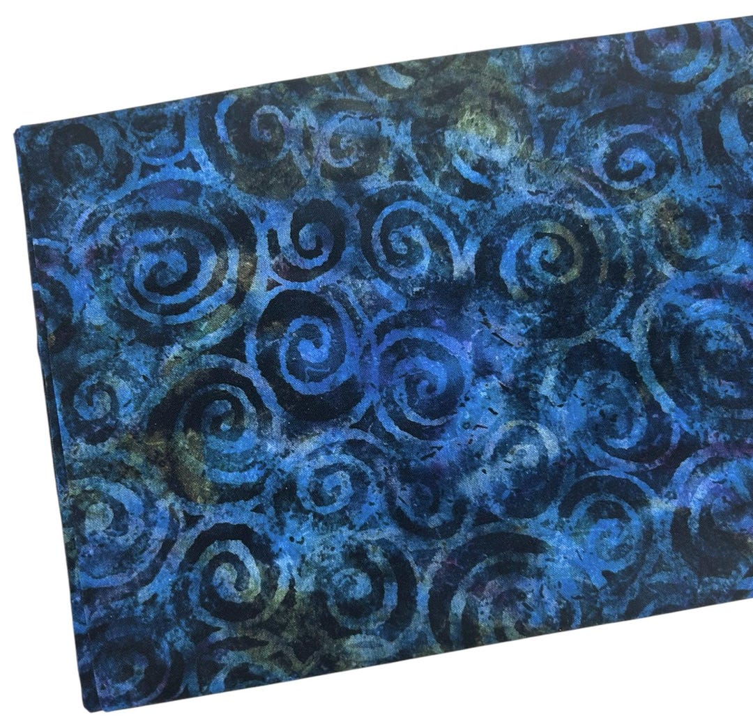 Blue Swirl Fabric, Fabric by the Yard, Quilt Backing, Quilting, Apparel ...