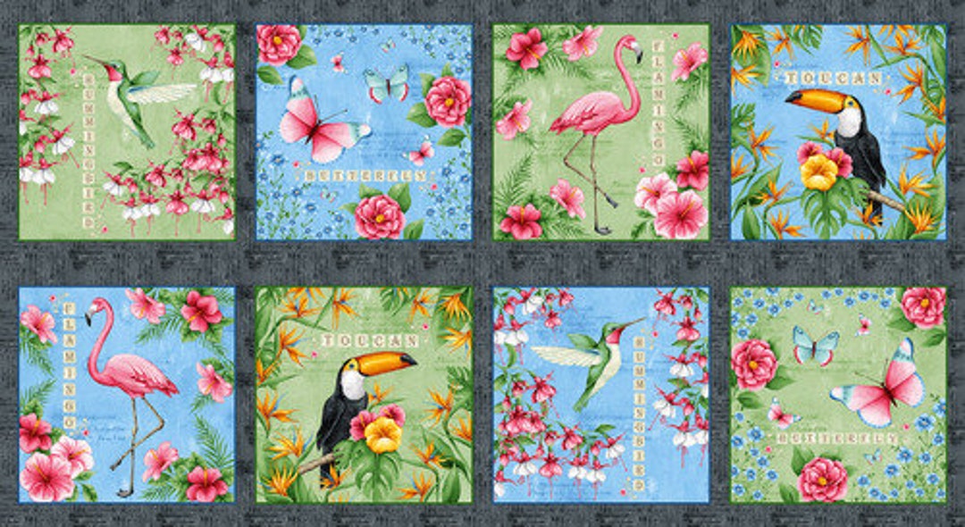 Tropical Vibes Fabric Panel 24 by Emma Leach for Blank Quilting ...