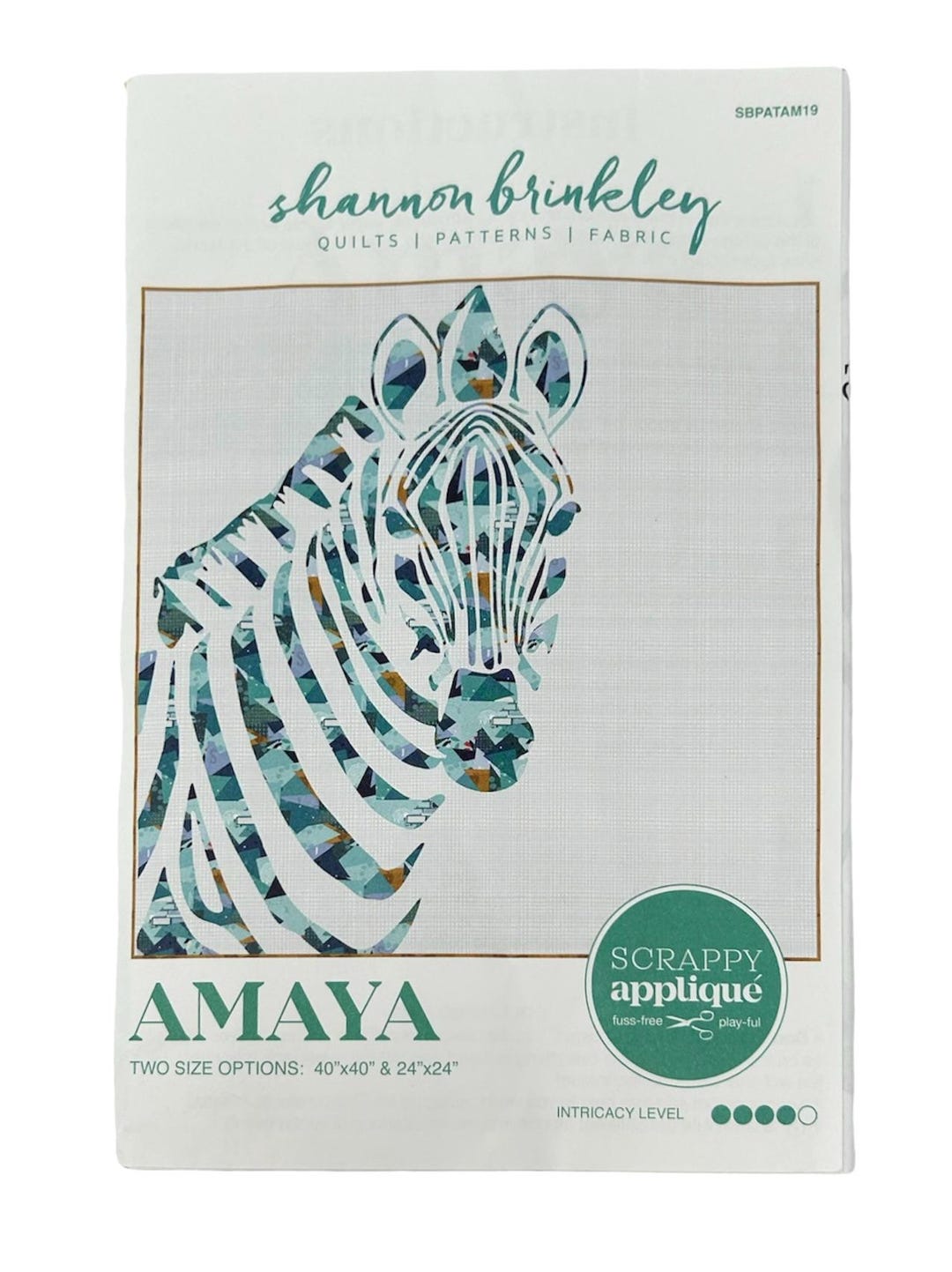Amaya Quilt Paper Pattern by Shannon Brinkley, Size Quilt 40" X 40" and 24" Wallhanging, Rare ...