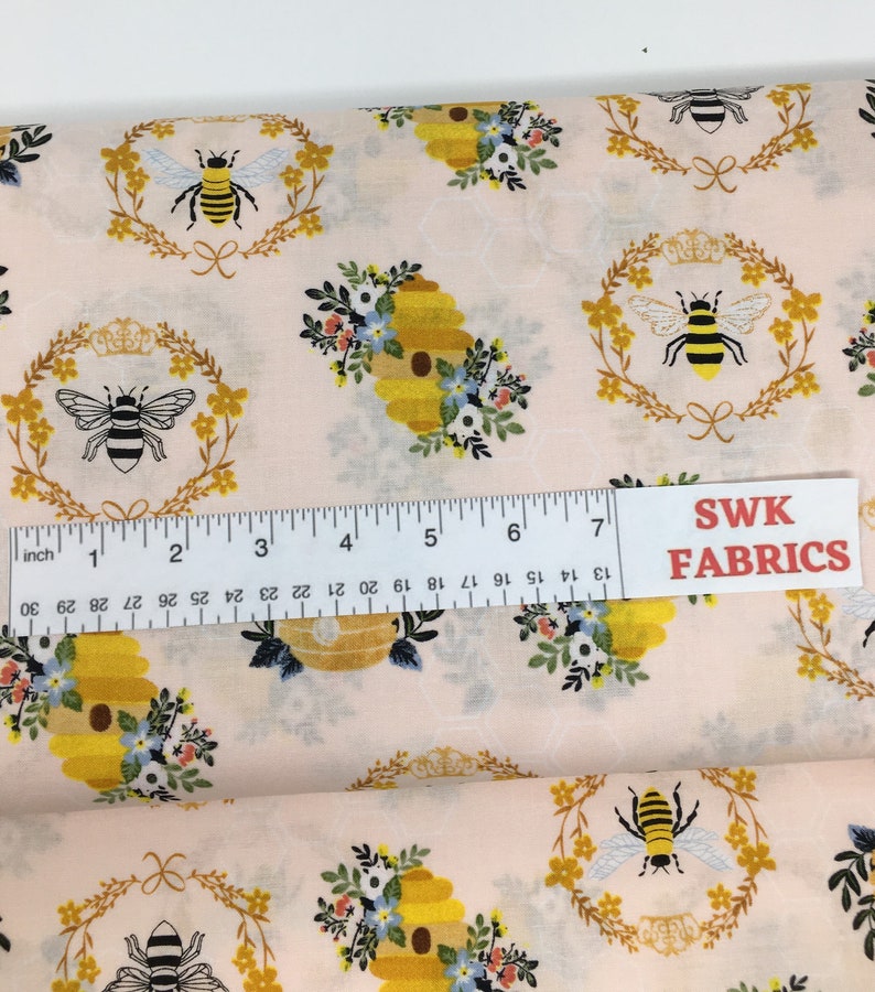Beehive Floral Fabric Bumble Bee Honey Fabric by the Yard - Etsy