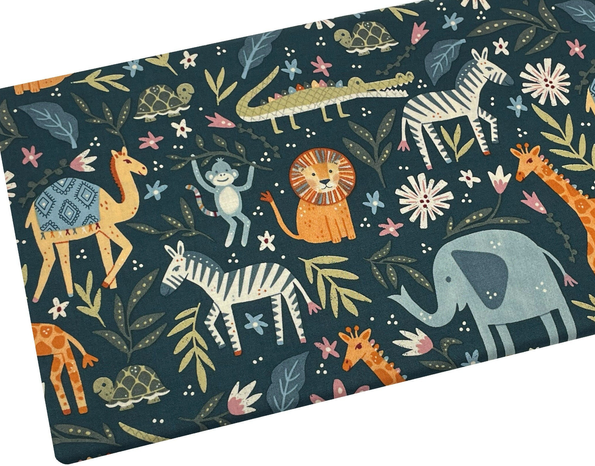 Animal Kingdom Fabric, Zoo Animals, Jungle Fabric, Fabric by the Yard ...