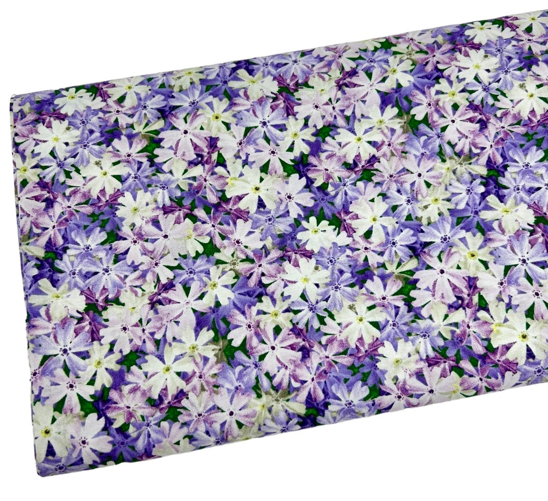 Purple Packed Flowers Fabric, Garden Magic by SSI, Fabric by the Yard ...