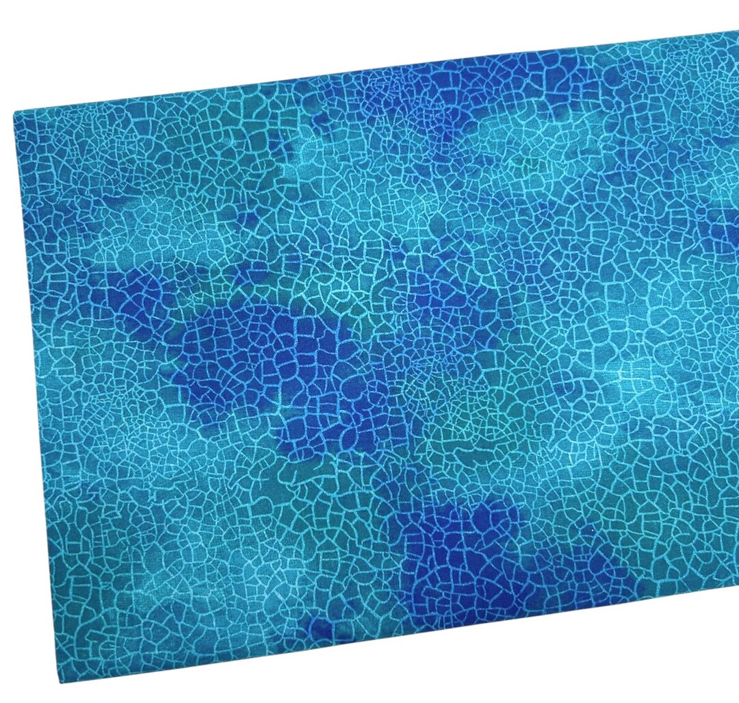 Blue Crackle Fabric, Fabric by the Yard, Quilting Fabric, Apparel ...
