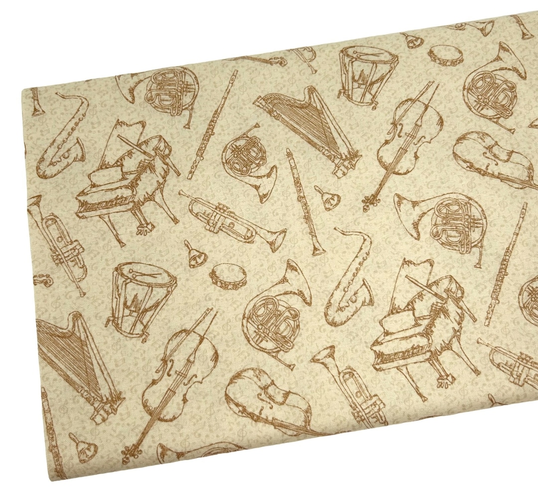 Musical Instruments Fabric, Joyful Noise by Tara Reed for SSI, Music ...