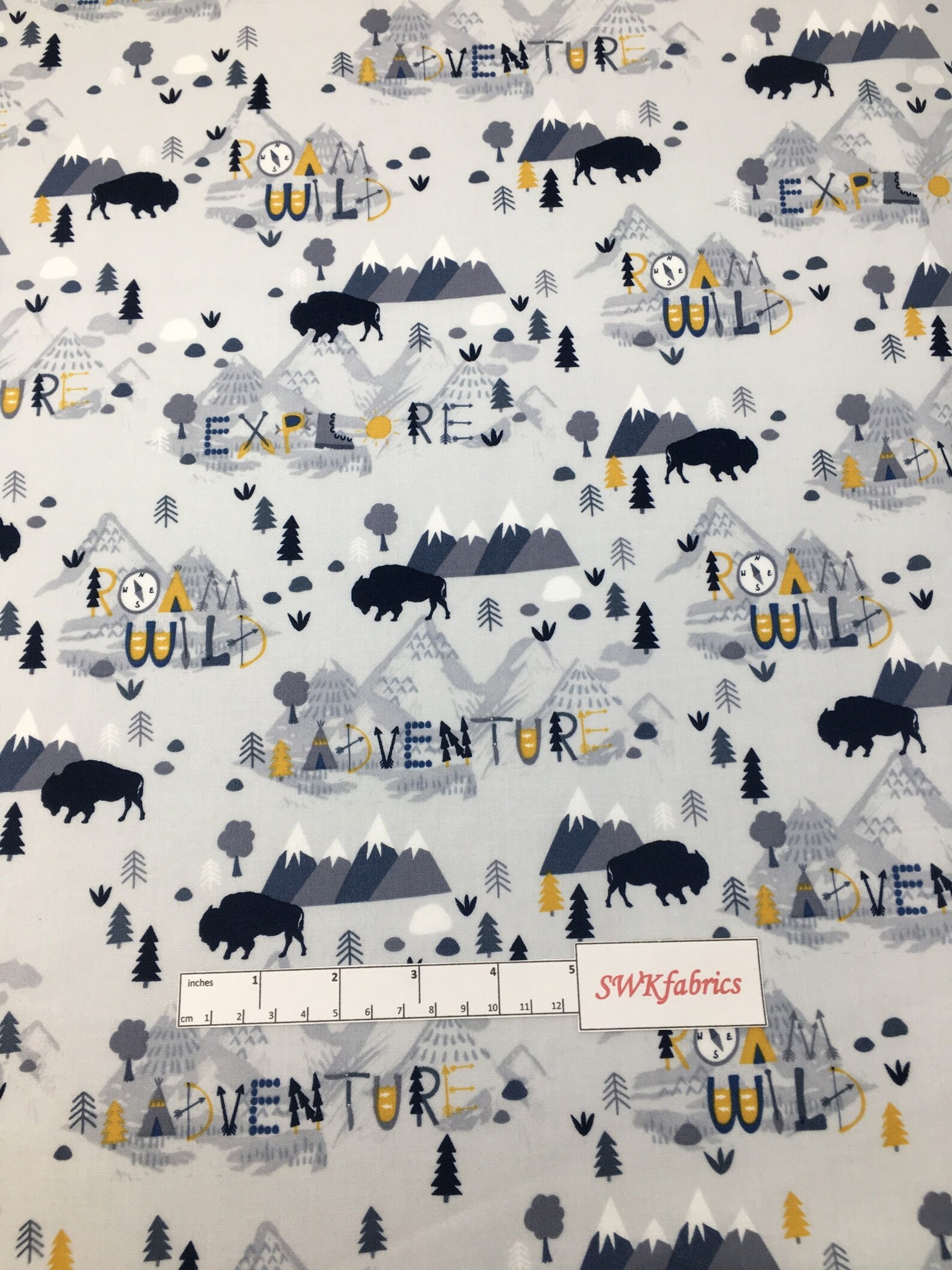 Roam Wild Fabric, Forest Adventure Fabric, Fabric by the Yard, Fat ...