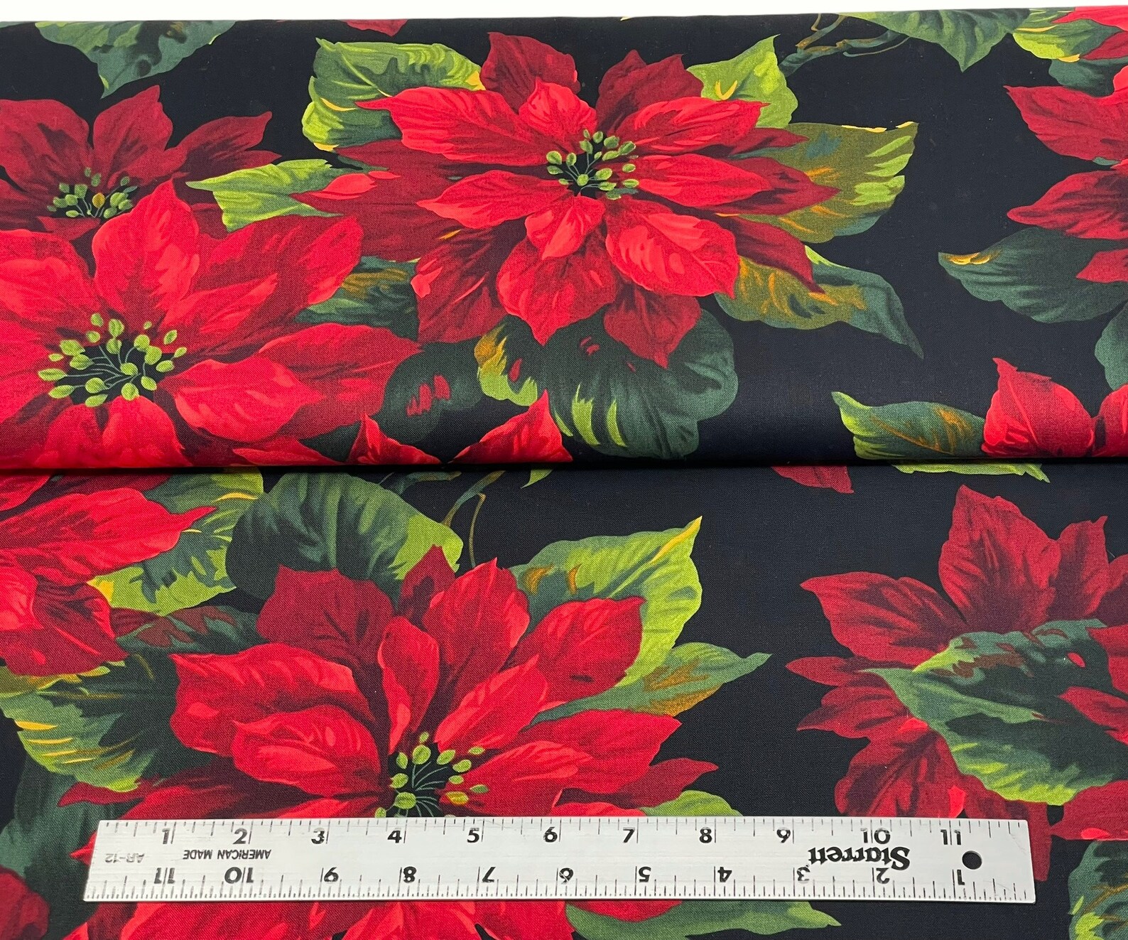 Red Flowers Fabric, Scarlet Poinsettia by Michael Miller CJ3059, Fabric ...