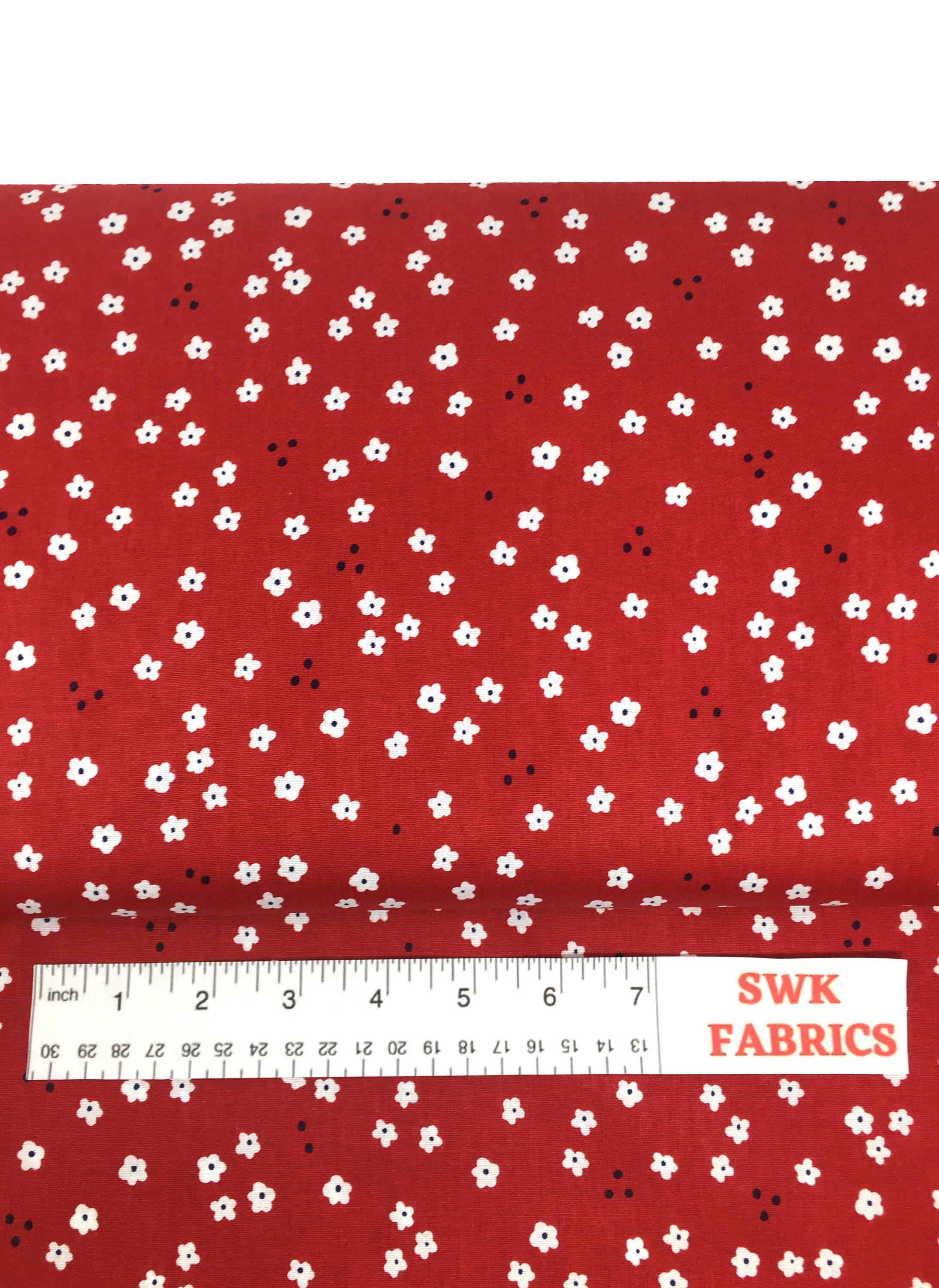 Mini Red Floral Fabric Tiny Flowers Fabric by the Yard Fat - Etsy