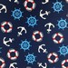 Navy Nautical Fabric by the Yard, Ships and Boats, Quilting Cotton, B9 ...