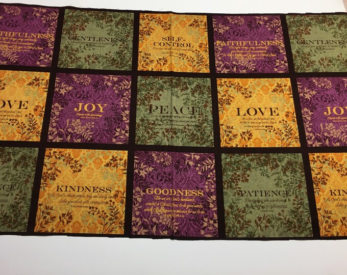 Fruit of the Spirit Fabric Panel 24" by 44", Inspirational Bible Verses ...