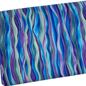 Purple Blue Abstract Waves Cotton Fabric by Hi-fashion Fabrics, Fabric ...